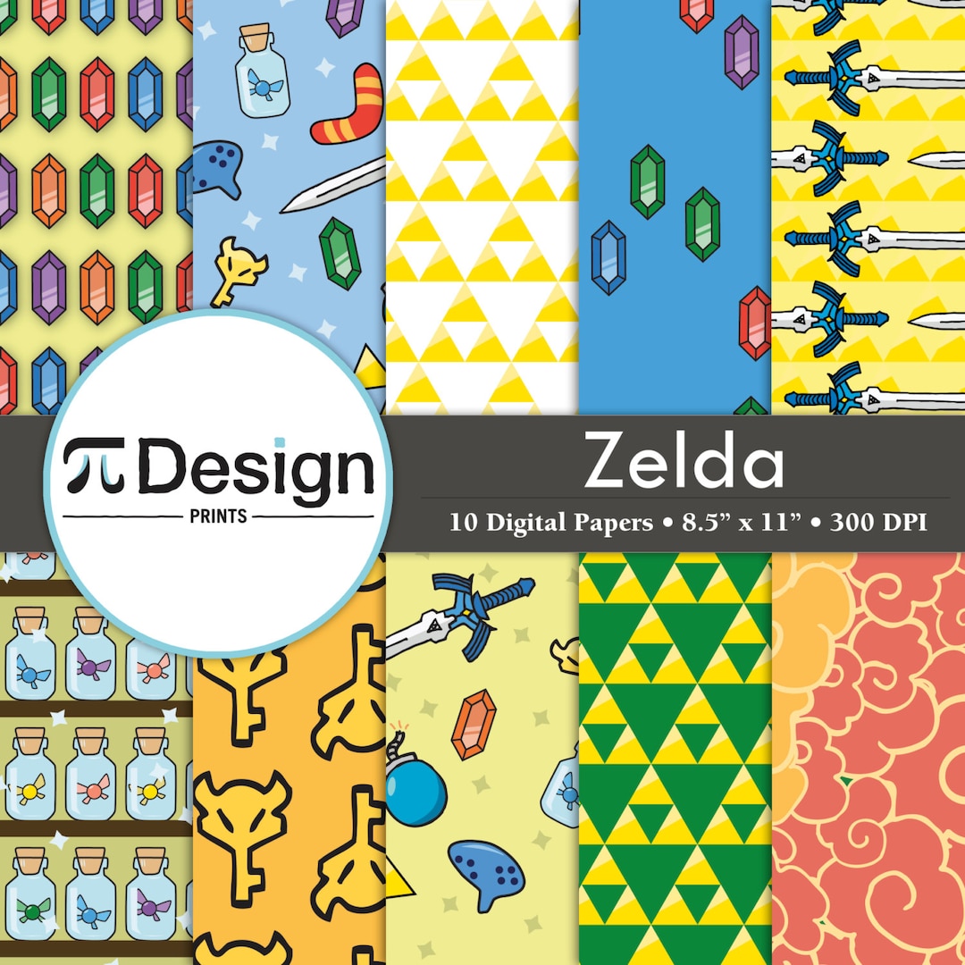 Loz Inspired 8.5"x11" Digital Paper Pack of 10 | Scrapbooking Paper ...