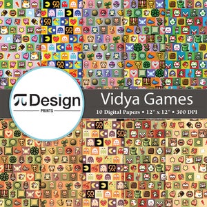 Video Game 12"x12" Digital Scrapbook Paper Pack Set of 10 | Party ...