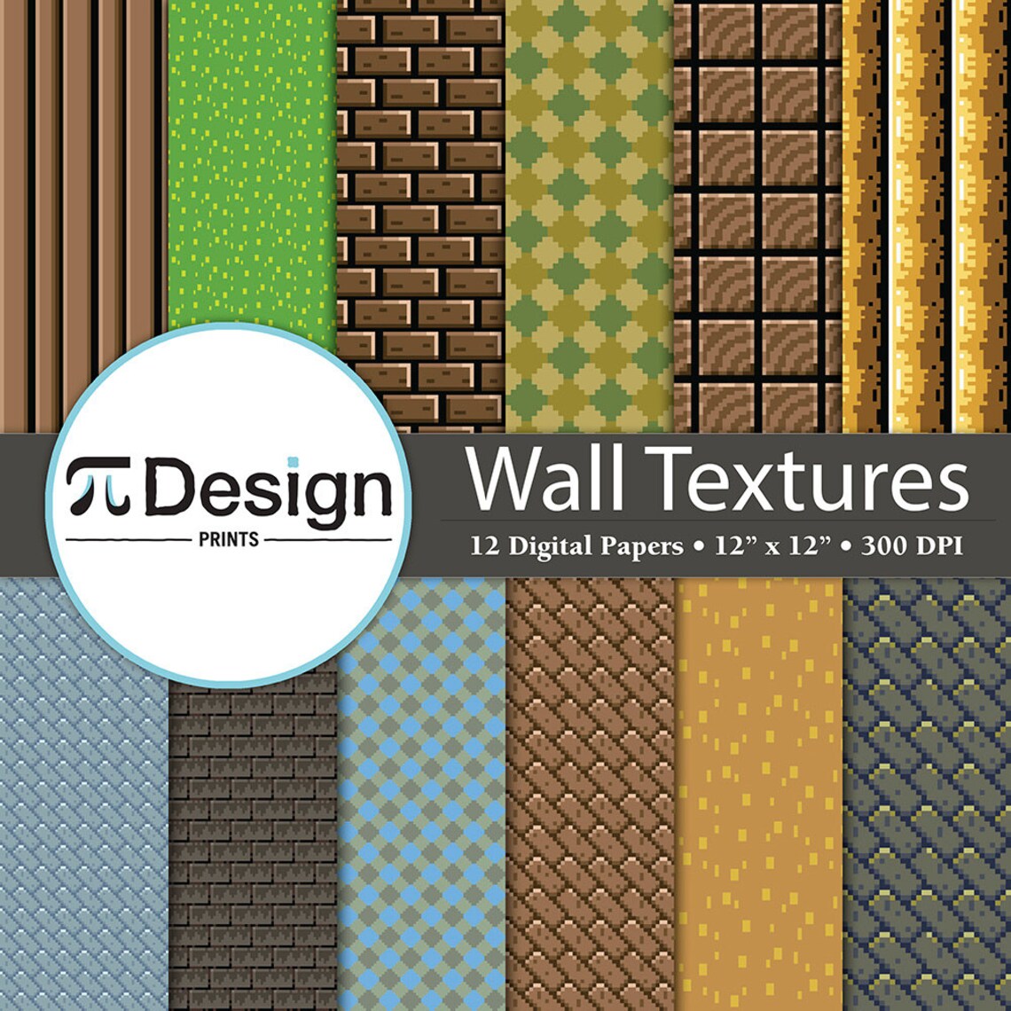 Wall Textures 12x12 Digital Paper Pack of 12 - Etsy