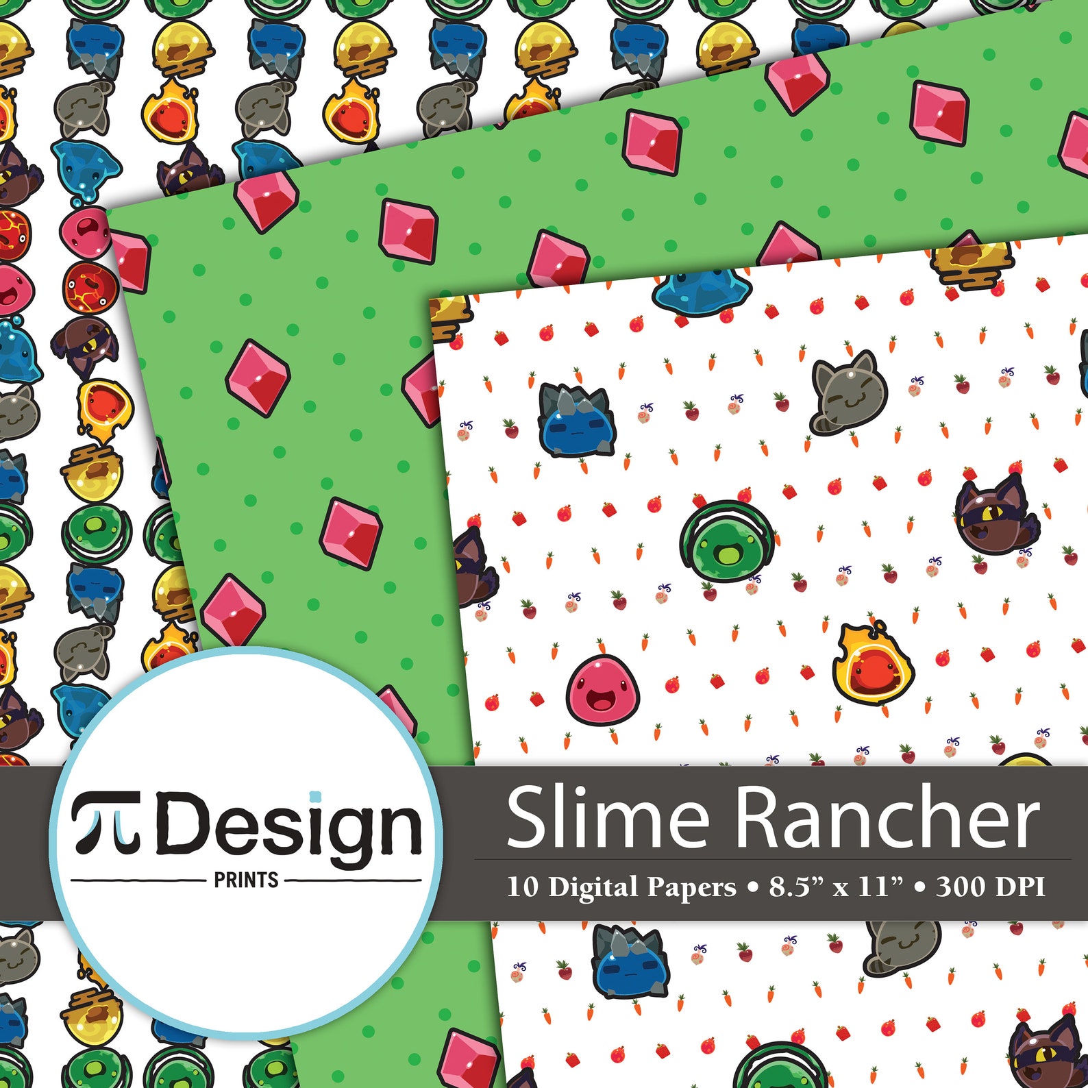 8.5x11 Slime Rancher 10 Pack Digital Papers RPG - Etsy