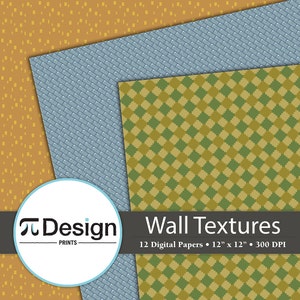 Wall Textures 12"x12" Digital Paper Pack of 12 | Neutral Wall Patterns ...