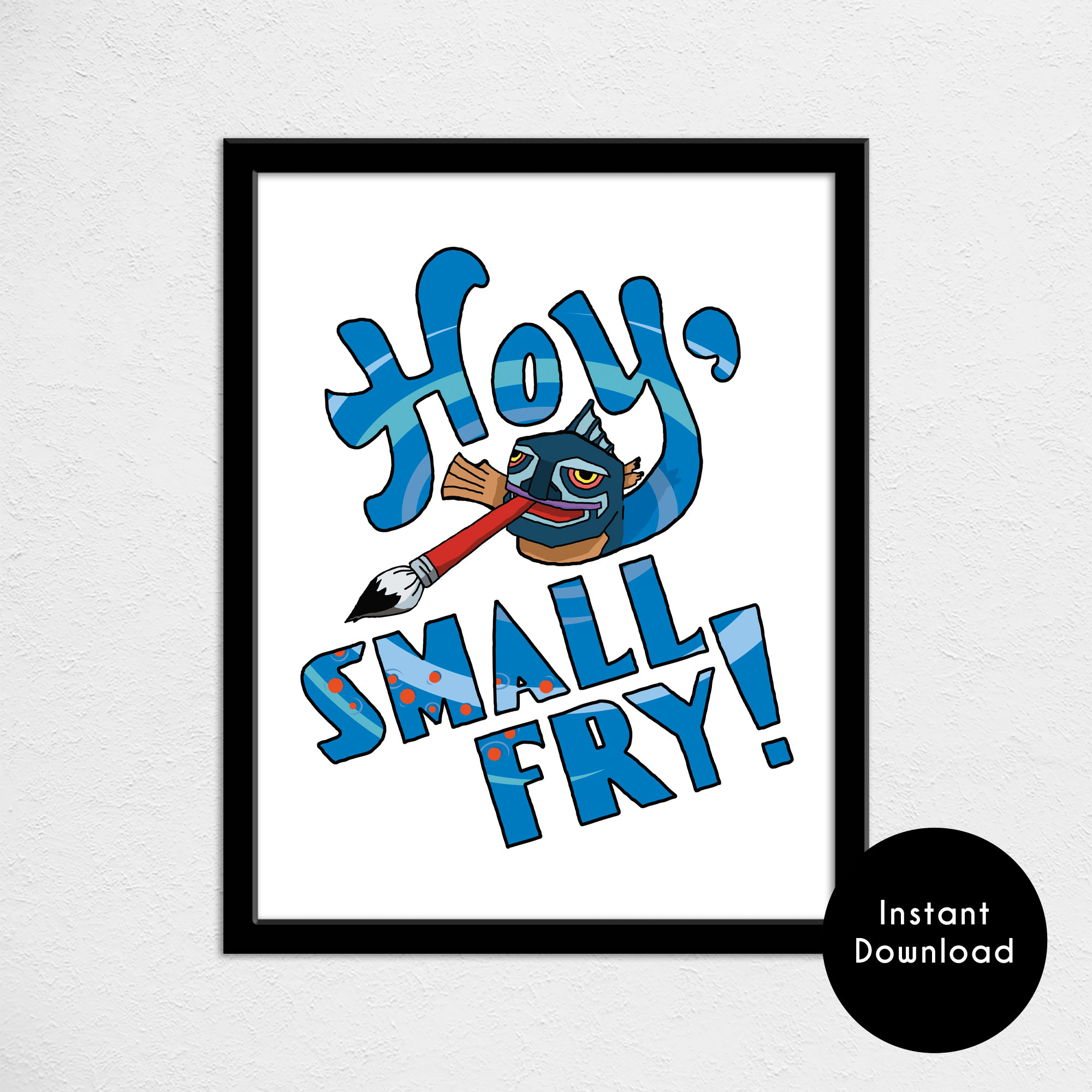 Hoy Small Fry Hand Lettered Poster | 11x14 | Video Game Print Nursury ...
