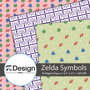 Loz Symbols 8.5"x11" Digital Paper 10 Pack | Video Game Printable ...