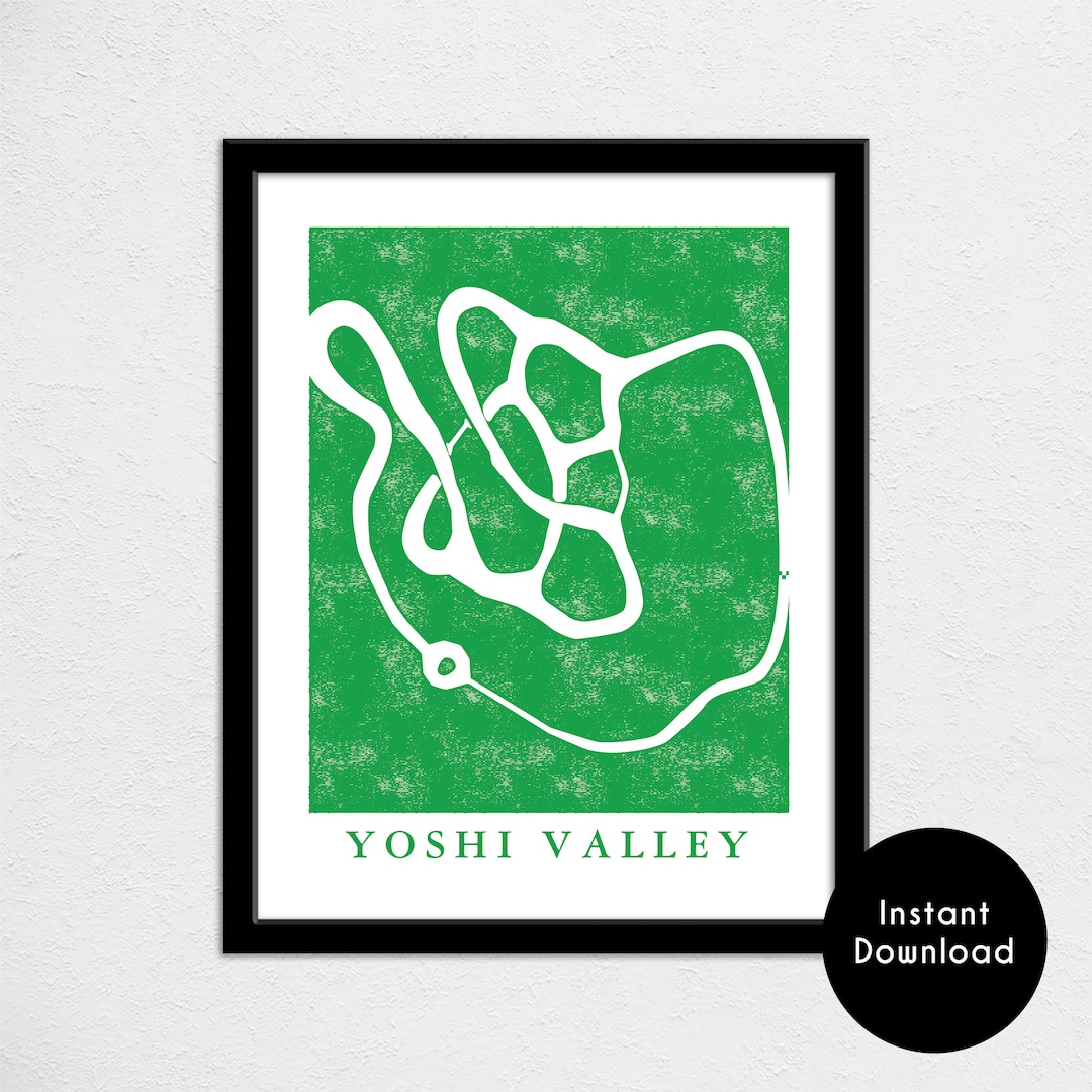 Yoshi Valley Track Map Poster | 11" X 14" 300 DPI Image File | Kart ...