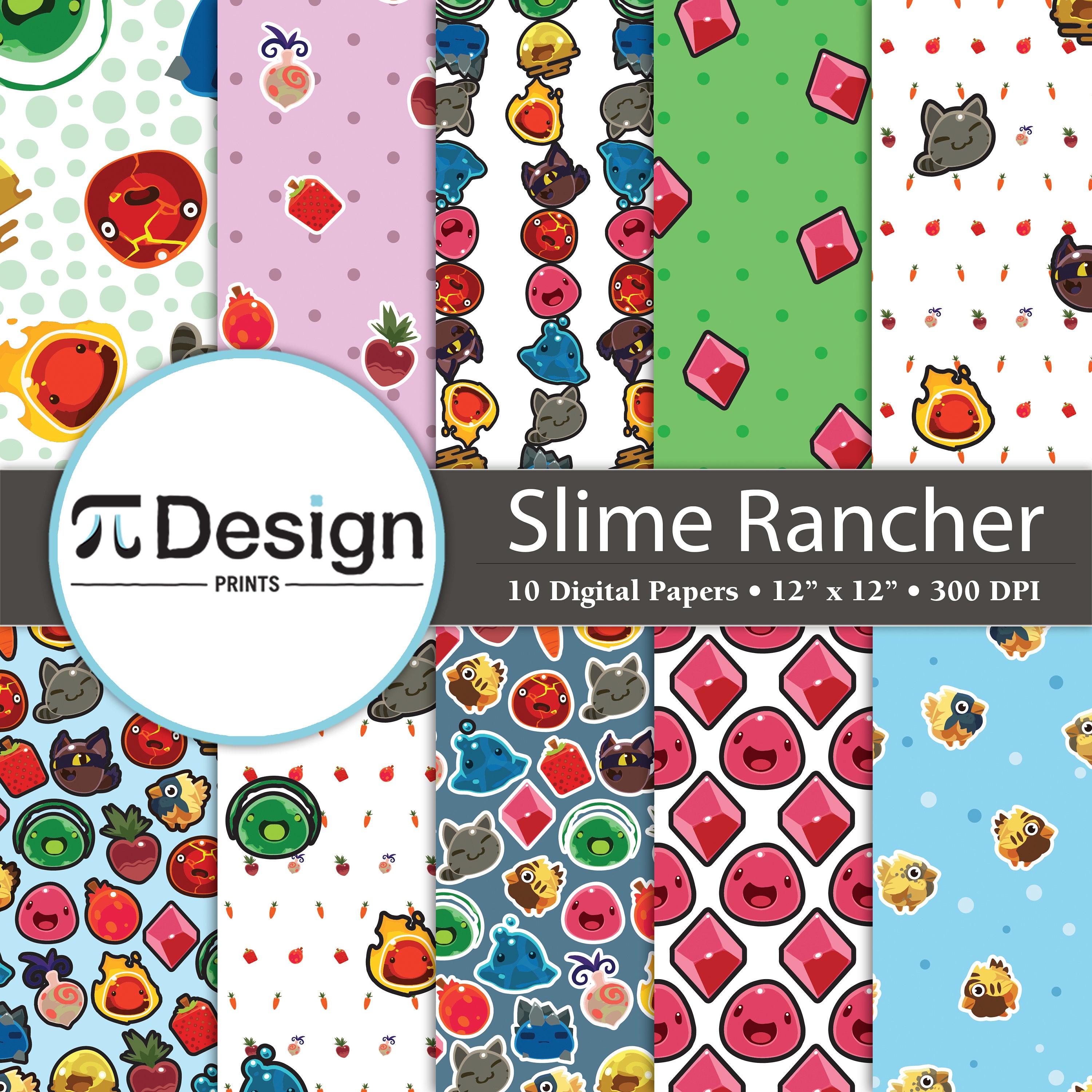 12x12 Slime Rancher Digital Paper 10 Pack - Etsy