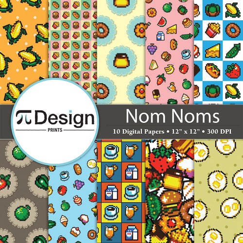 Cute Japanese Food 12x12 Digital Paper 10 Pack - Etsy