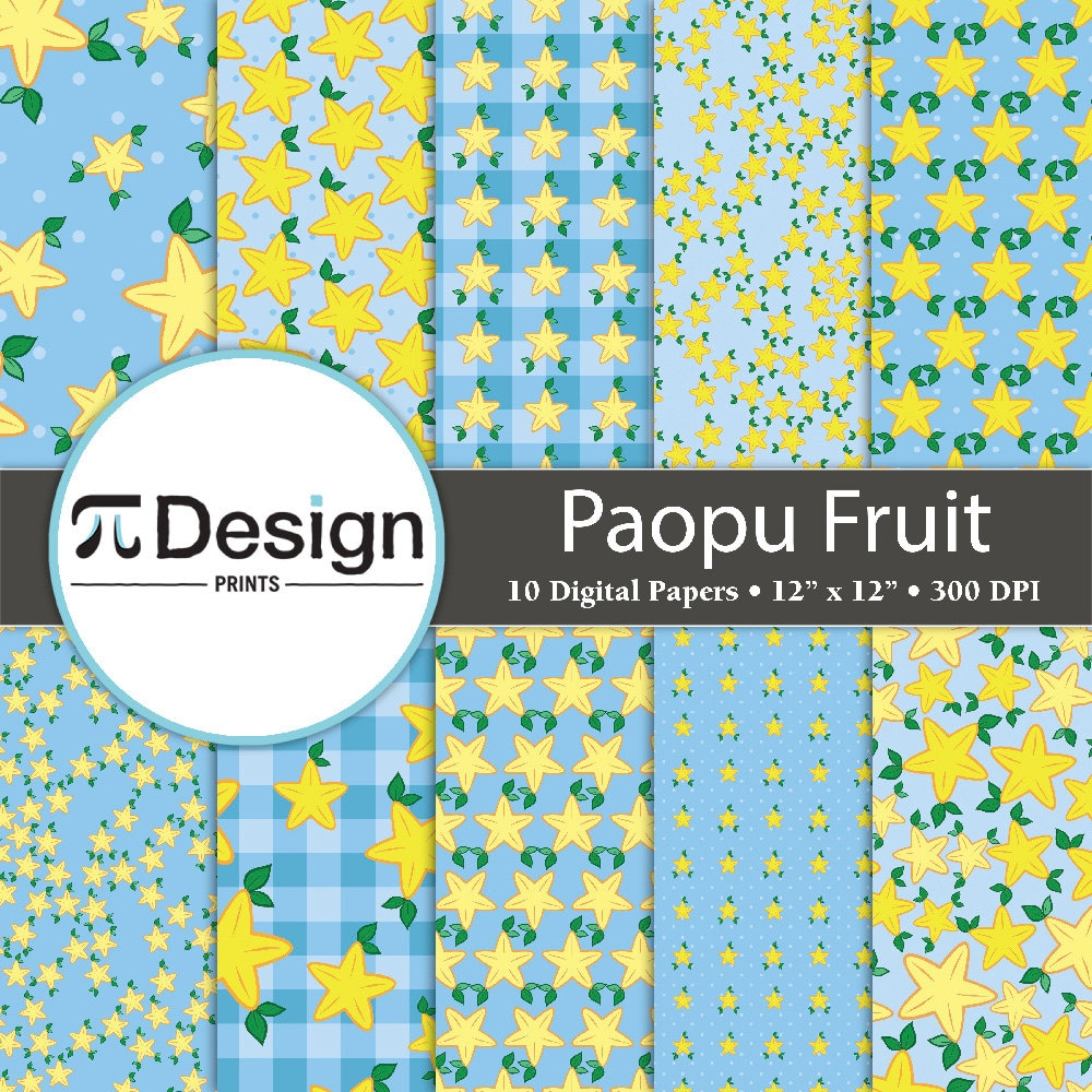 Paopu Fruit 12x12 Digital Paper 10 Pack Paopu | Etsy