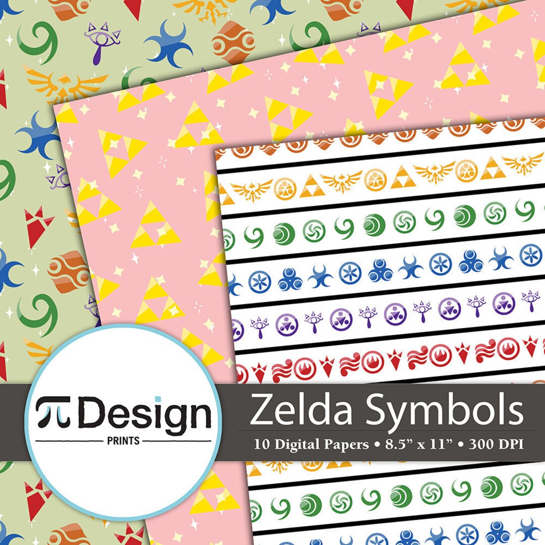 Loz Symbols 8.5"x11" Digital Paper 10 Pack | Video Game Printable ...
