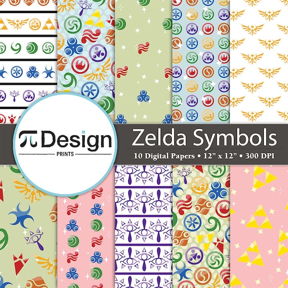 Loz Symbols 12x12 Digital Paper 10 Pack Video - Etsy