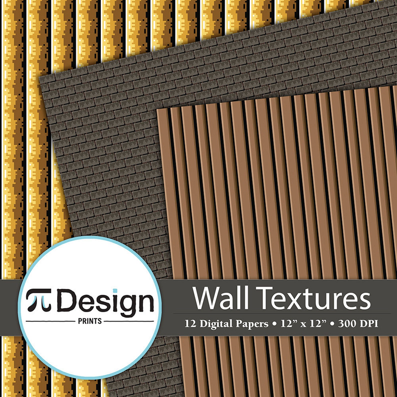Wall Textures 12"x12" Digital Paper Pack of 12 | Neutral Wall Patterns ...