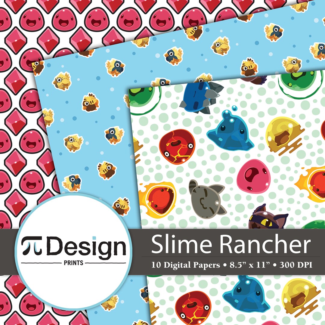 8.5"x11" Slime Rancher 10 Pack Digital Papers | RPG Slime Monsters ...