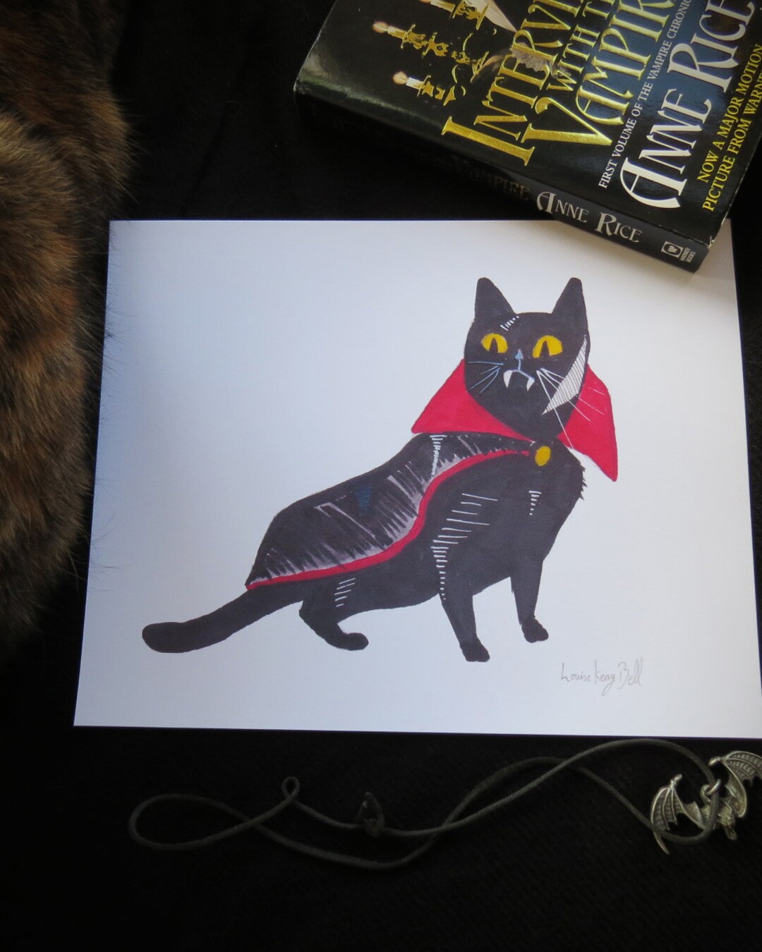 Vampire Cat Art Print 8x10 - Etsy