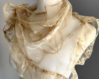 Antique Victorian Early Handmade Country Duchesse and Point D’gaze Lace ...