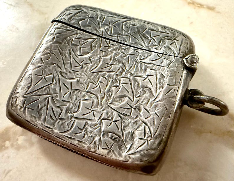 Antique Edwardian Hallmarked Birmingham British Sterling Silver Etched ...