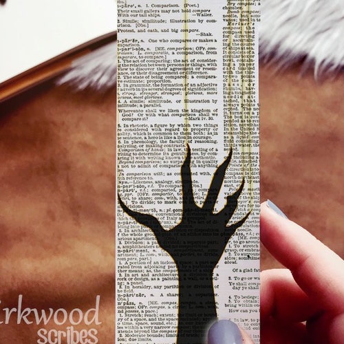 Halloween Bookmark Creepy Claw Bookmark Black Hand on - Etsy