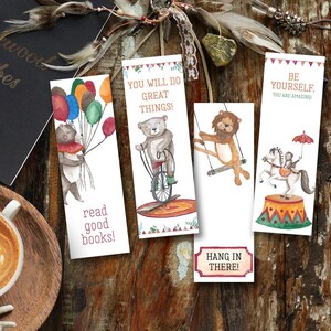 Printable Circus Bookmarks, Circus Theme Classroom Printable, Bookmarks ...