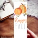 Happy Fall Bookmark Pumpkins Autumn Floral Bookmarks | Etsy