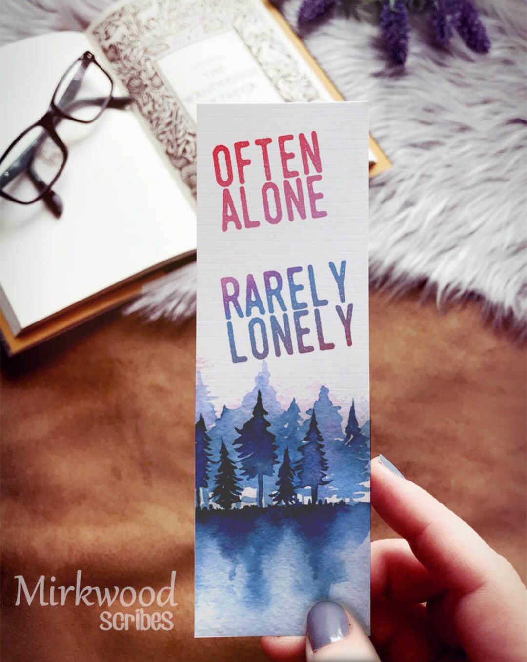 Often Alone Rarely Lonely Bookmark Introvert Bookmark - Etsy