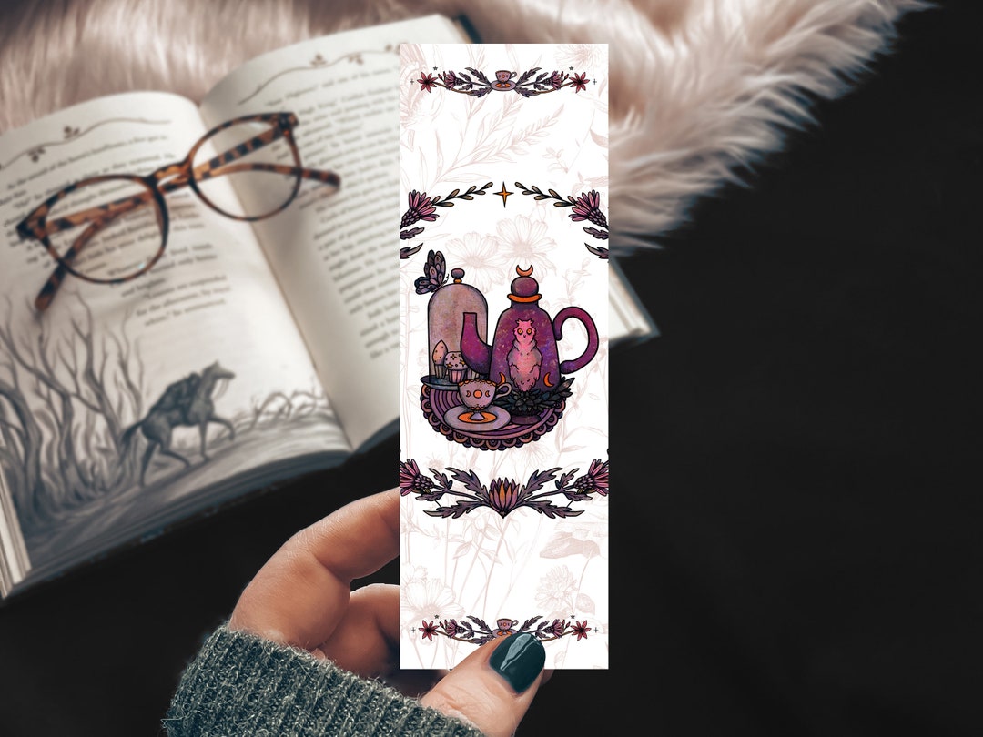 Mystical Tea Set Bookmark, Faerie Tea Party Celestial Print, Whimsical ...
