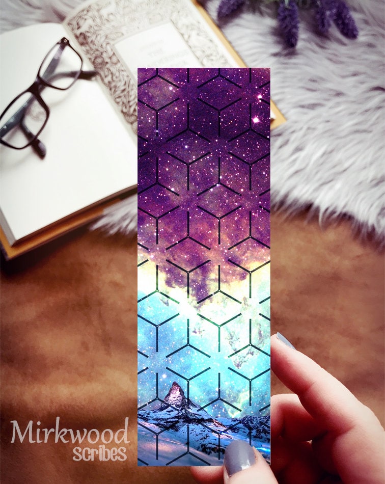Space Handmade Bookmark Galaxy Bookmark Cubes Geometric - Etsy