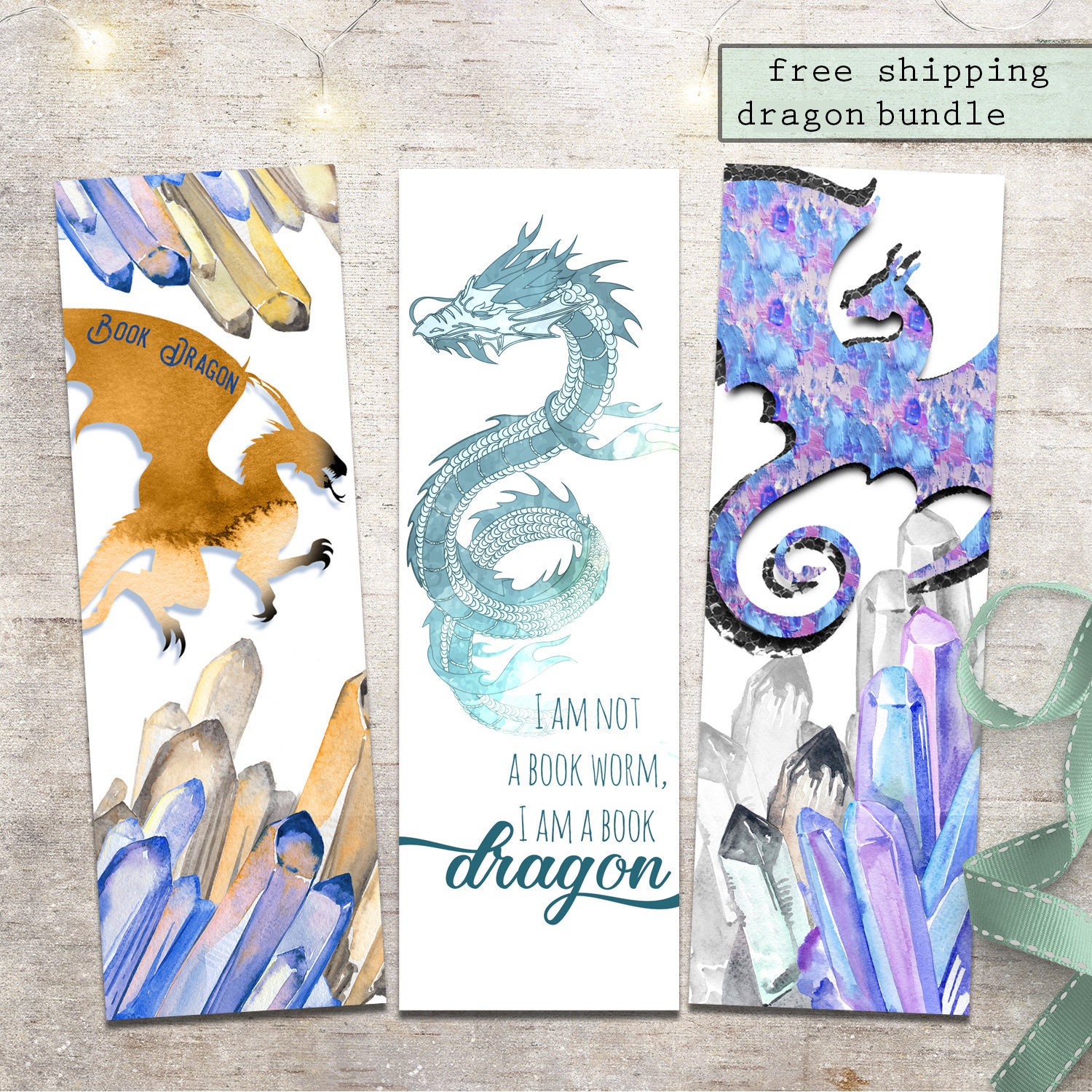 Dragon Bookmark Bundle Special Offer Pricing Crystal Book - Etsy