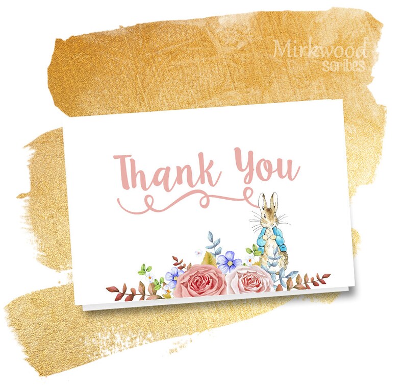 Peter Rabbit Thank You Card Instant Download Printable Card - Etsy