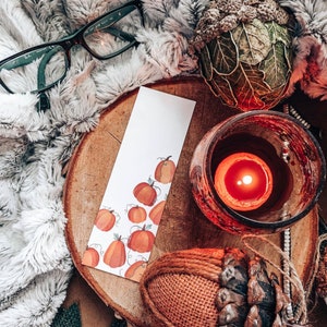 Pumpkin Printable Bookmarks, Hello Fall Autumn Bookmark With Pumpkins ...