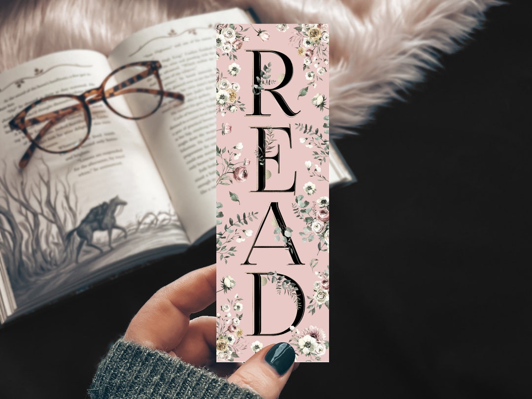 Pink Floral Watercolor Bookmark, Gift for Reader Girly Bookmarks, Cozy ...