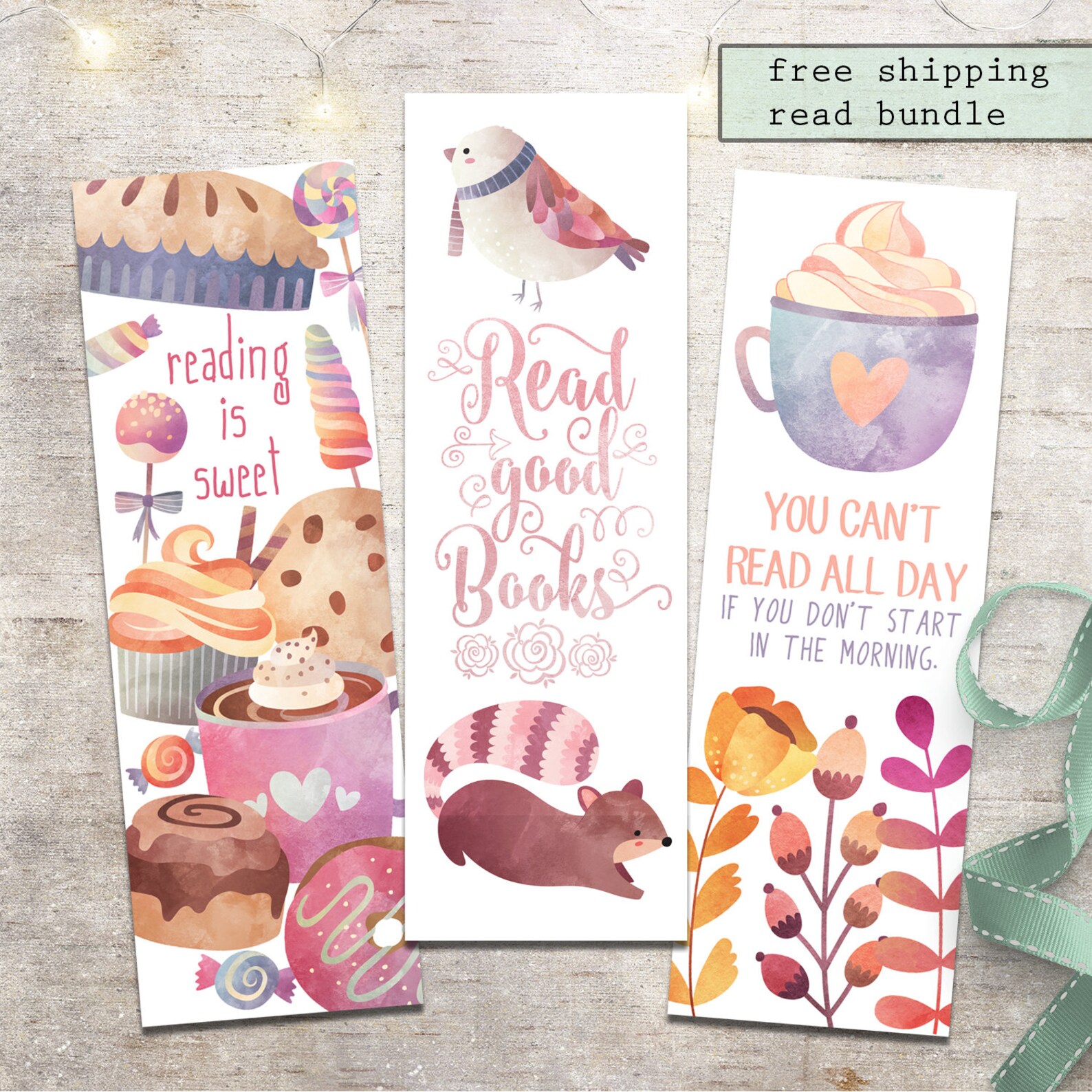 Pastel Reader Bookmark Bundle Cute Bookmarks Special Offer - Etsy