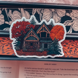Cozy Fall Cottagecore Sticker, Storybook House in the Forest Vinyl ...