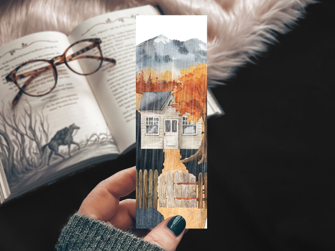 Mysterious House Bookmark, Haunted House in the Rain, Mystery Reader ...