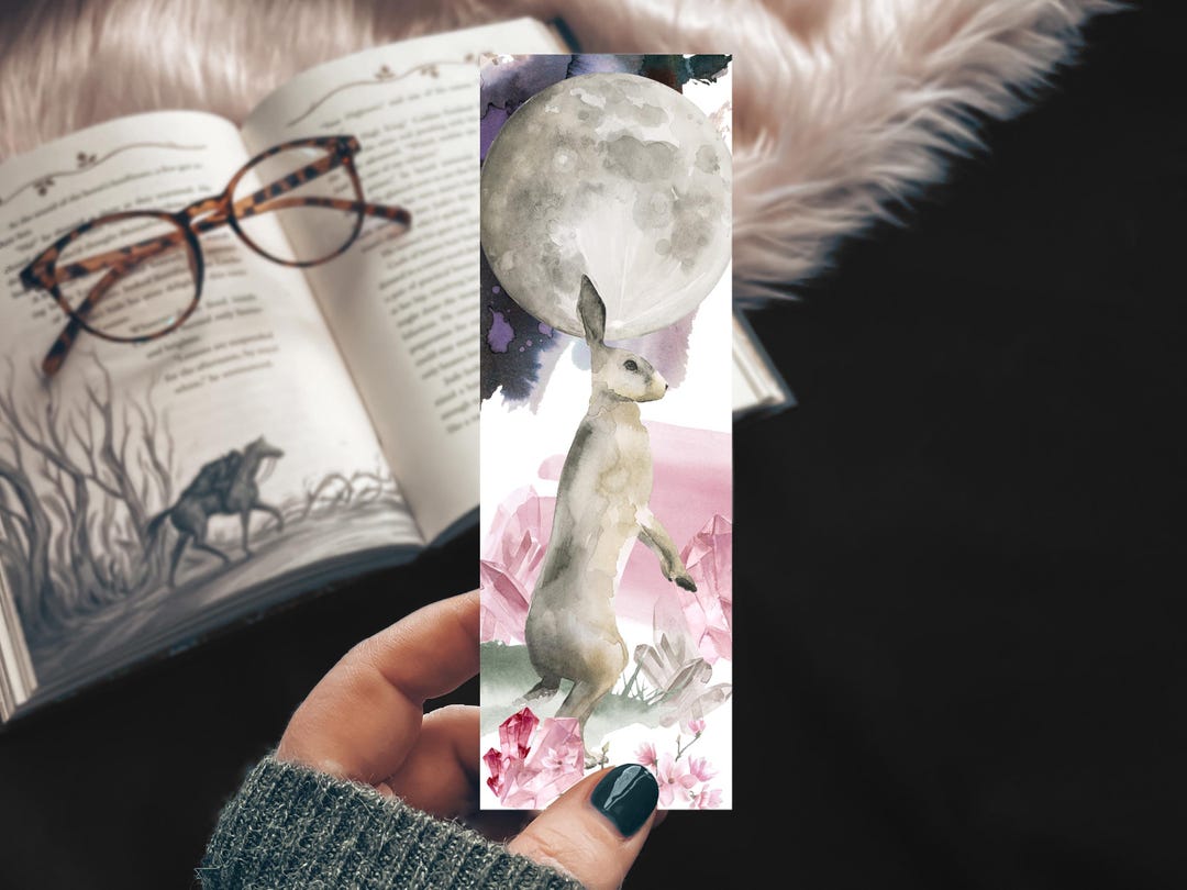 Watercolor Rabbit Bookmark, Easter Bunny Gift for Teen, Pastel Spring ...