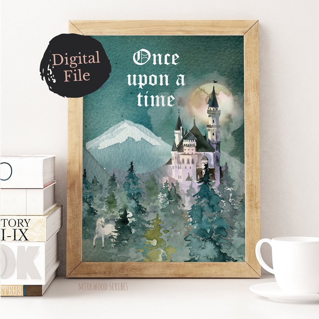 Once Upon A Time Printable Castle Wall Art, Castle Unicorn Print Home ...