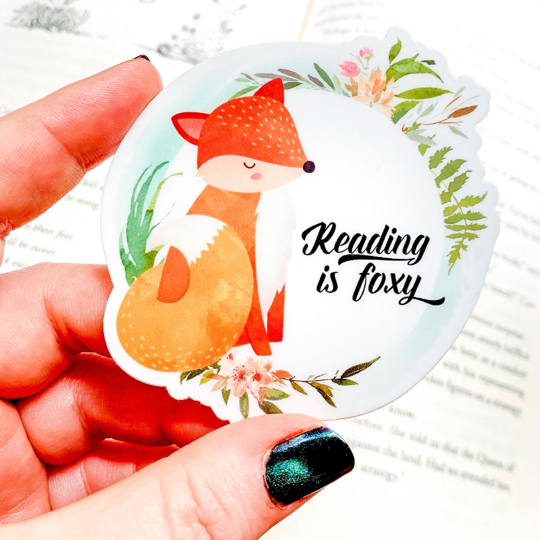 Reading is Foxy Watercolor Sticker, Vinyl Fox Laptop Decal, Bookish ...