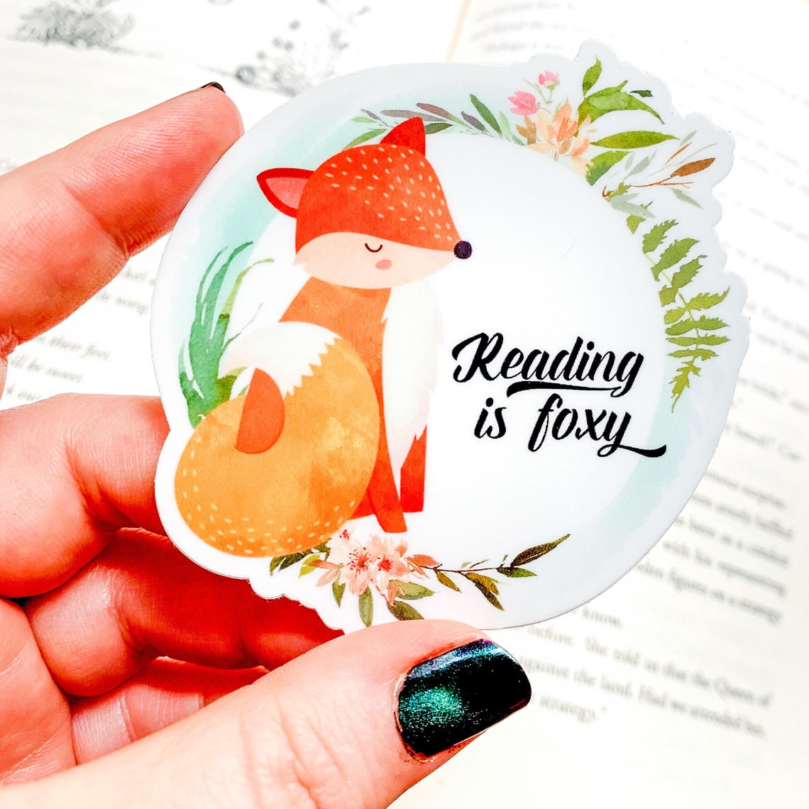 Reading is Foxy Watercolor Sticker Vinyl Fox Laptop Decal | Etsy