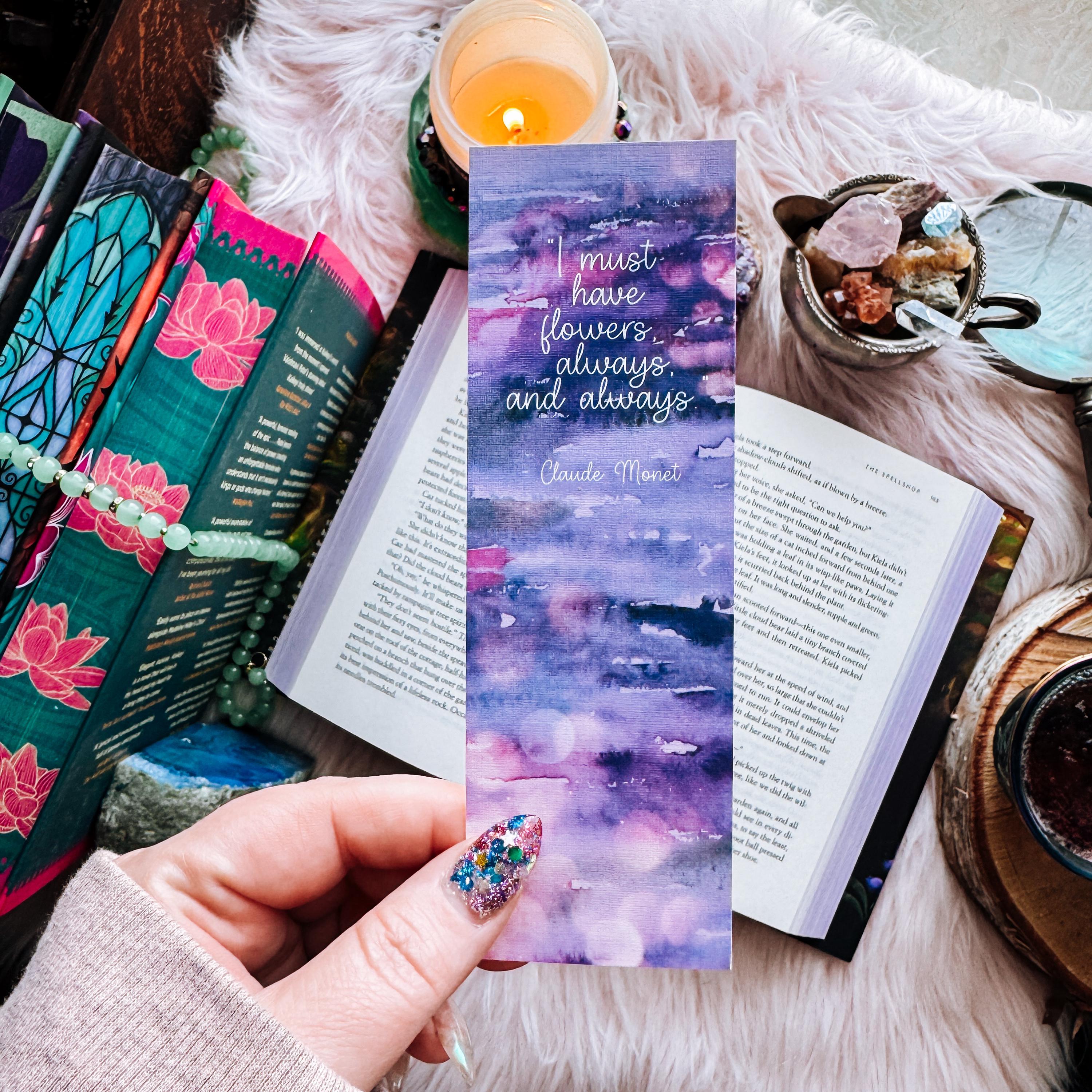 Printable Monet Style Garden Bookmarks, Claude Monet Quotes, Watercolor ...