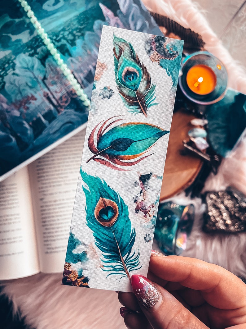 Peacock Printable Bookmarks, Watercolor Peacock Feathers Bookmark Set ...