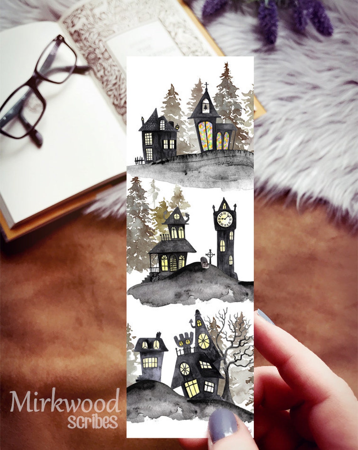 Halloween Town Spooky Bookmark, Haunted House Bookmark, Hocus Pocus ...