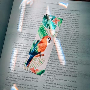 Tropical Aloha Bookmarks, Tiki Party Hula Girl Bookmark, Parrot ...