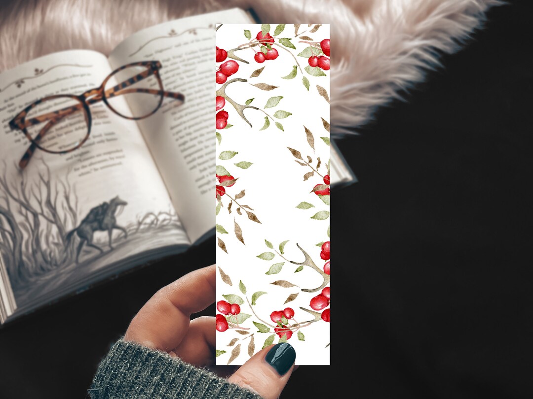 Christmas Holly Berries Bookmark, Holiday Reader Gift, Winter Seasonal ...