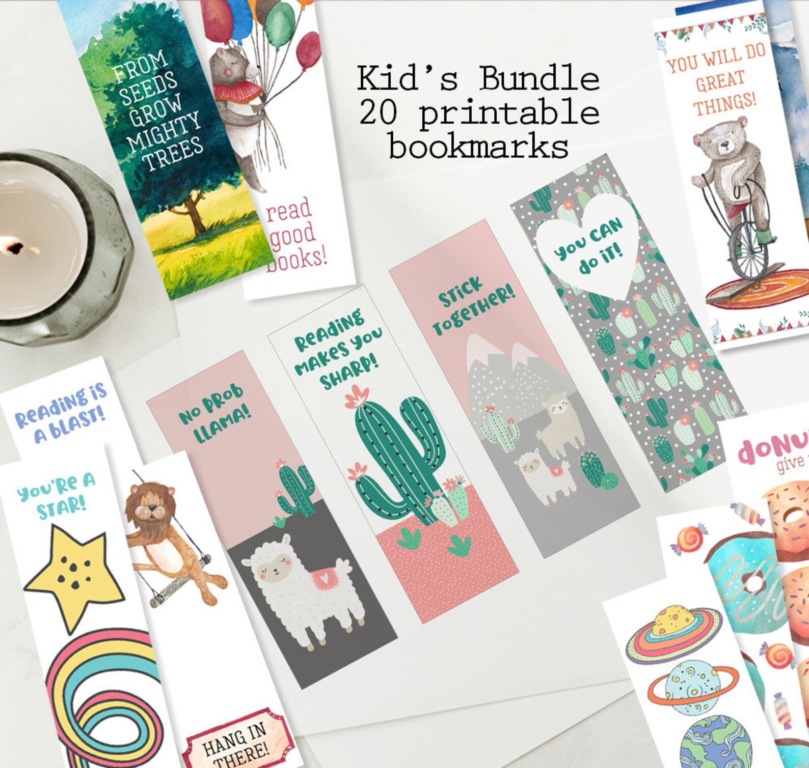 Printable Children's Bookmarks Teacher's Bundle Cute | Etsy