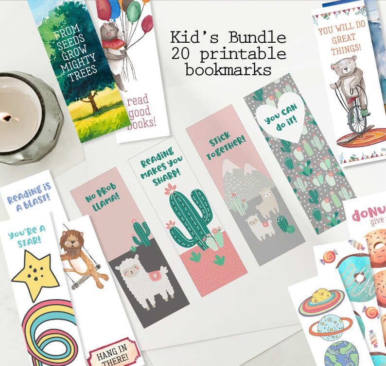Printable Children's Bookmarks Teacher's Bundle Cute - Etsy