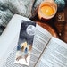 Howling Wolf Bookmark, Watercolor Handmade Bookmark Set, Moon and ...