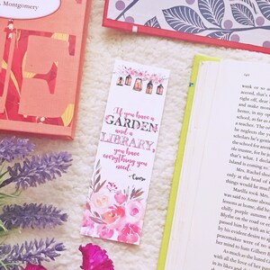 Garden Quote Bookmark, Cicero Garden and Library Bookmark for Books ...