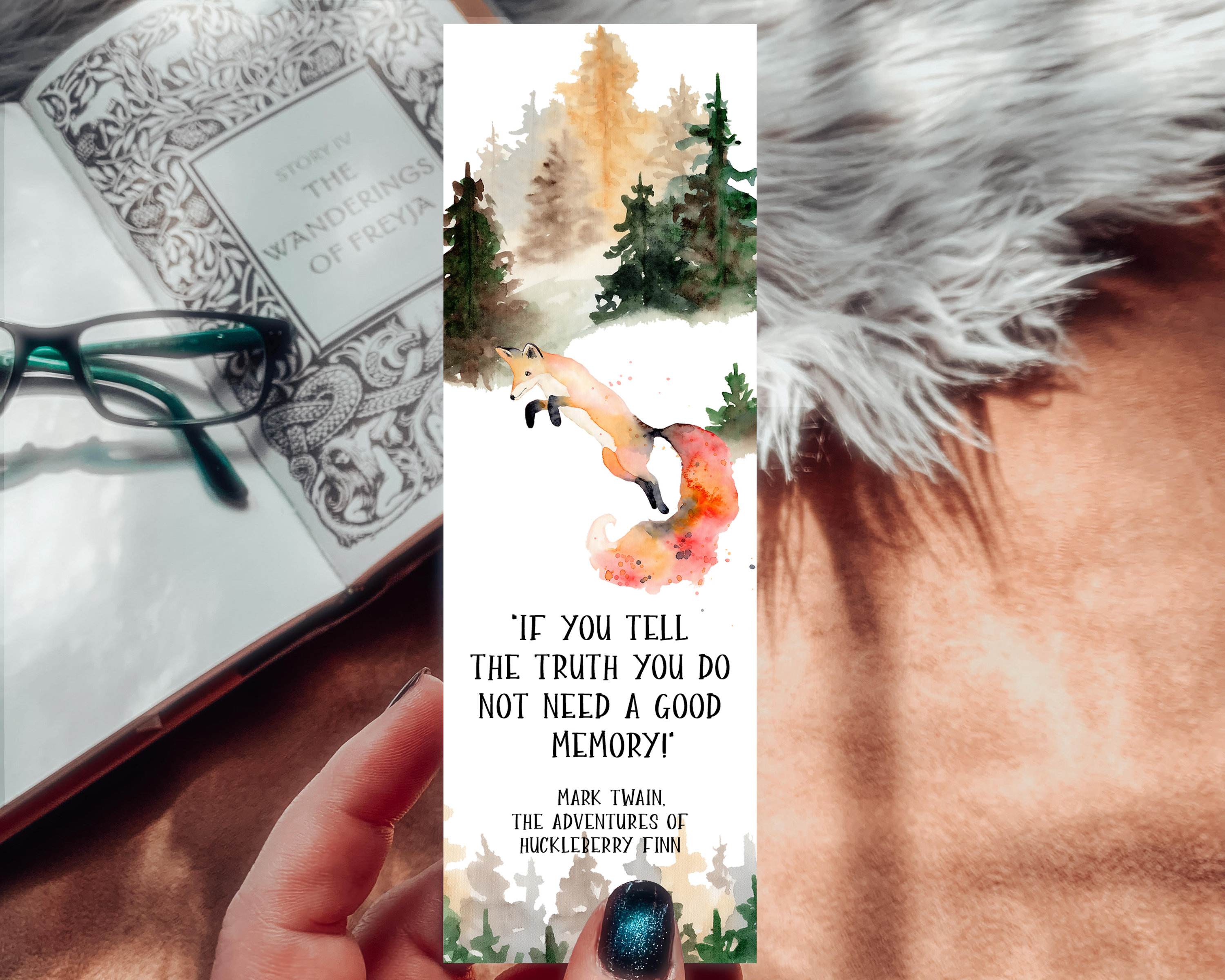 Huckleberry Finn Literary Quote Fox Bookmark Mark Twain | Etsy