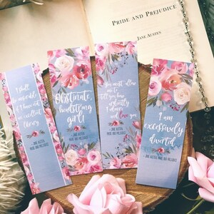 Pride and Prejudice Printable Bookmarks, Jane Austen Quotes Bookmark ...
