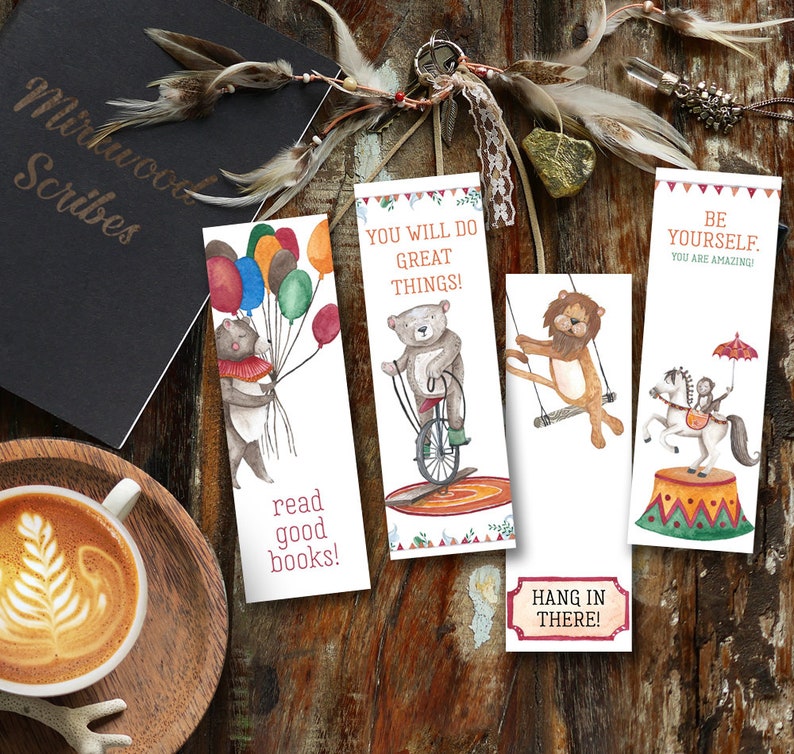 Printable Children's Bookmarks Teacher's Bundle Cute | Etsy