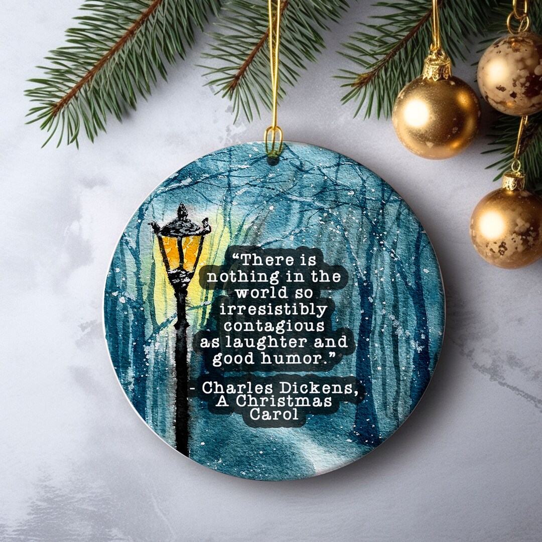 Christmas Carol Ceramic Ornament, Cozy Book Lover Holiday Decor ...