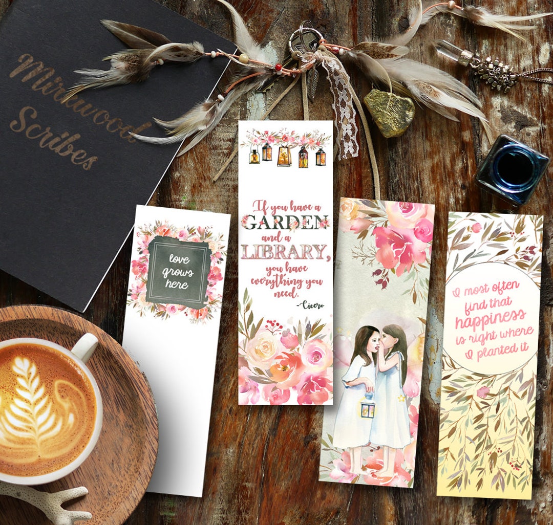 Garden Flowers Bookmarks, Instant Download Printable Set of Dream ...