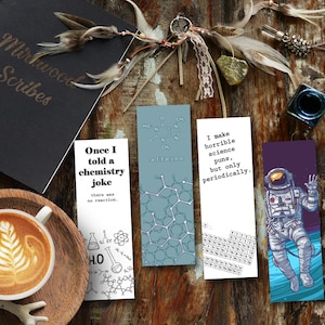 Science Themed Bookmarks, Instant Download Printable Science Bookmarks ...